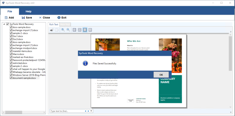 Word Document Header Missing Optimum Solution For This Error